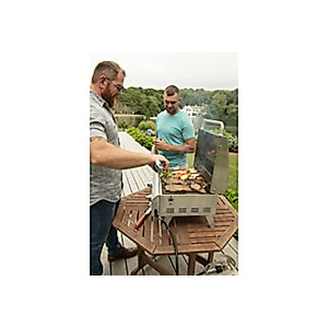 Cuisinart CGG-306 Chef's Style Portable Propane Tabletop 20,000, Professional Gas Grill, Two 10,000 BTU Burners, Stainless Steel & CGS-W13 Wooden Handle Tool Set (13-Piece), Black