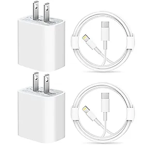 iPhone 14 13 12 11 Super Fast Charger [Apple MFi Certified] Lightning Cable 20W PD USB C Wall Charger 2-Pack 6FT Fasting Charging Block Compatible with iPhone 14/14 Pro Max/13/13Pro/12/12 Pro/11,iPad