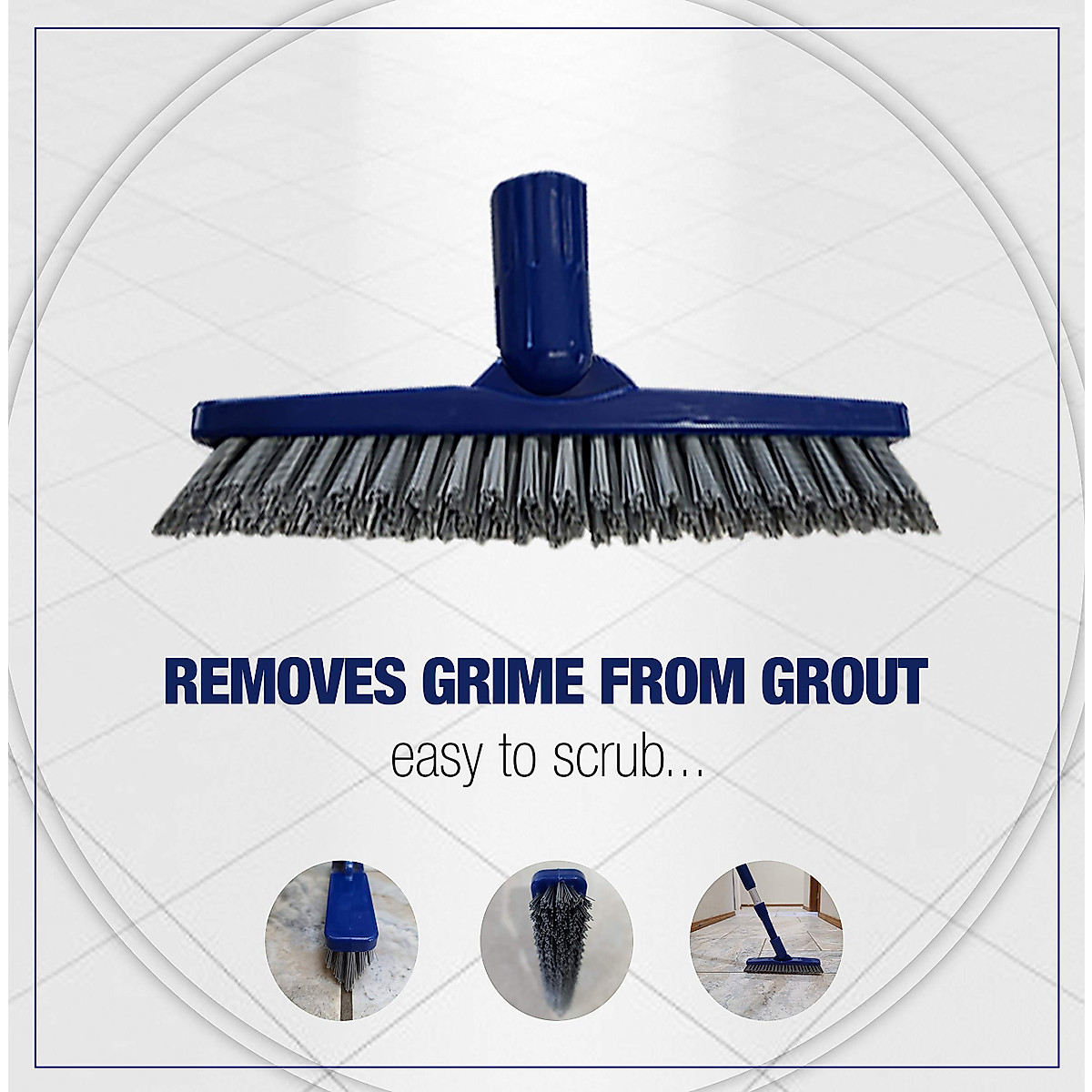 Bring It On Floor Scrub Brush and Grout Cleaner – Scrubber Brush with Long Handle – Heavy-Duty Scrubbing Brush for Cleaning with Stiff Bristles – Grout Scrubber for Tile, Deck, Shower, Bathroom