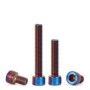 5pcs 304 Stainless Steel Burnt Titanium Plated Colored Fixing Bolts,for Electrical Accessories Machinery and Equipment Household Appliances Etc.M5x8mm.
