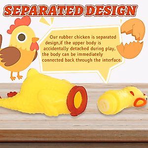 Zddaoole 20 Pcs Rubber Chicken,Screaming Chicken,Squeeze Chicken,Yellow Rubber Squawking Dog Toys,Prank Novelty Noise Toy
