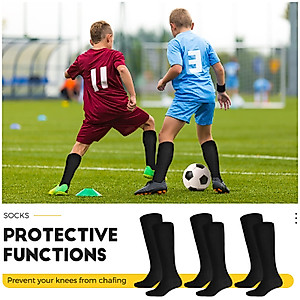 SATINIOR 3 Pairs of Baseball Socks &amp; 3 Belts Combo Youth &amp; Adult Baseball/Softball Belt &amp; Socks Combo Set (Black, S/M) Small-Medium