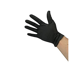 KingSeal LARGE UltraBlack Nitrile Exam Gloves, Medical Grade, Powder Free, 4 MIL, Textured Fingertips - 1 Box of 100 Gloves By Weight