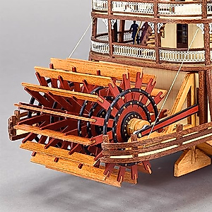 Artesanía Latina - Wooden Model Ship Kit - Paddle Steamer King of The Mississippi - Model 20515, Scale 1:80 - Scale Models for Assembling - Intermediate Level