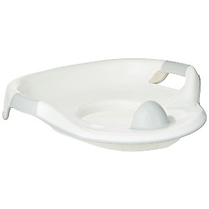 The First Years Soft Grip Potty Training Toilet Seat - Attachable Toddler Potty Training Seat for Adult Size Toilet - Gray