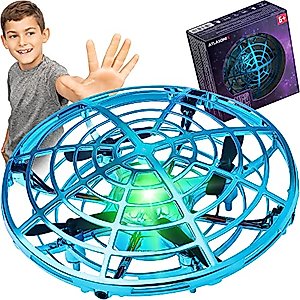 Atlasonix UFO Mini Hand Drone for Kids - Drone Home Game, Hand Controlled Drone, Motion Sensor Flying Toy For Indoor Play - Kids Drone For Boys & Girls - Blue