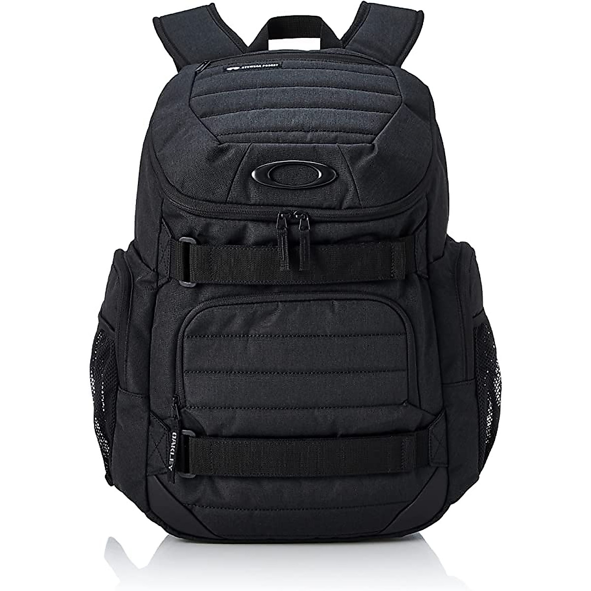 Oakley Men's 30L Enduro 3.0 Big Black Backpack for Hiking Backpacking Camping Traveling + BUNDLE with Designer iWear Collapsible Water Bottle with Carabiner