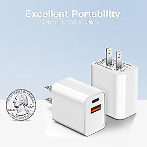 USB C Charger, Apple Watch Series 8, iPhone 14 Charger Block, 2-Pack 20W USB C Wall Charger, Fast Charging Block, Charger Brick Compatible New iPhone 13 Pro Max Charger Block Cube for Apple Watch