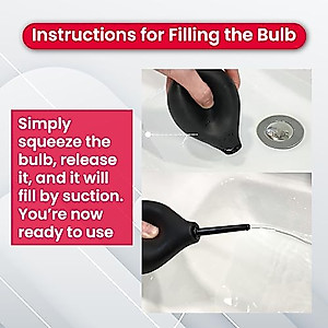 Enema Douche Bulb - Anal Douche Kit with Detachable Tip for Women & Men - Reusable Enema - Easy to Use and Durable | Capacity 7 oz (224 mL) ,Black