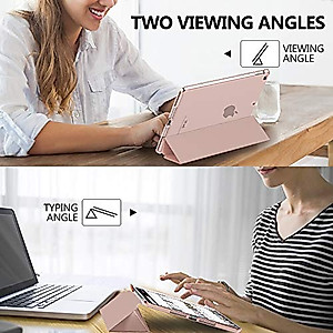 Moko Case for iPad 10.2 iPad 9th Generation 2021/ iPad 8th Generation 2020/ iPad 7th Generation 2019, Slim Stand Hard Back Shell Smart Cover Case for iPad 10.2 inch, Auto Wake/Sleep, Rose Gold