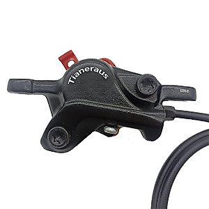 Mountain Bike Hydraulic Brake and Lever - Left Front 850mm Adapter Aluminum Alloy Hydraulic Bike Brakes, Post Mount, Resin Pads, Black