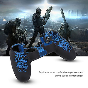 DJDK Case for ps4 Controller,Soft Silicone Case Skin Grip Shell Cover for Playstation 4 PS4 Controller(Black&Blue)