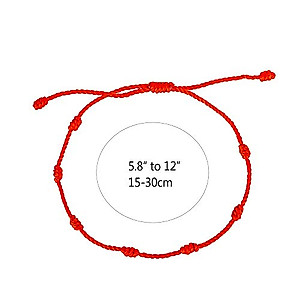 kelistom Handmade 7 Knots Red String Bracelet for Protection, Evil Eye and Good Luck, Amulet for Success and Prosperity, Friendship Bracelets for Women Men Teens