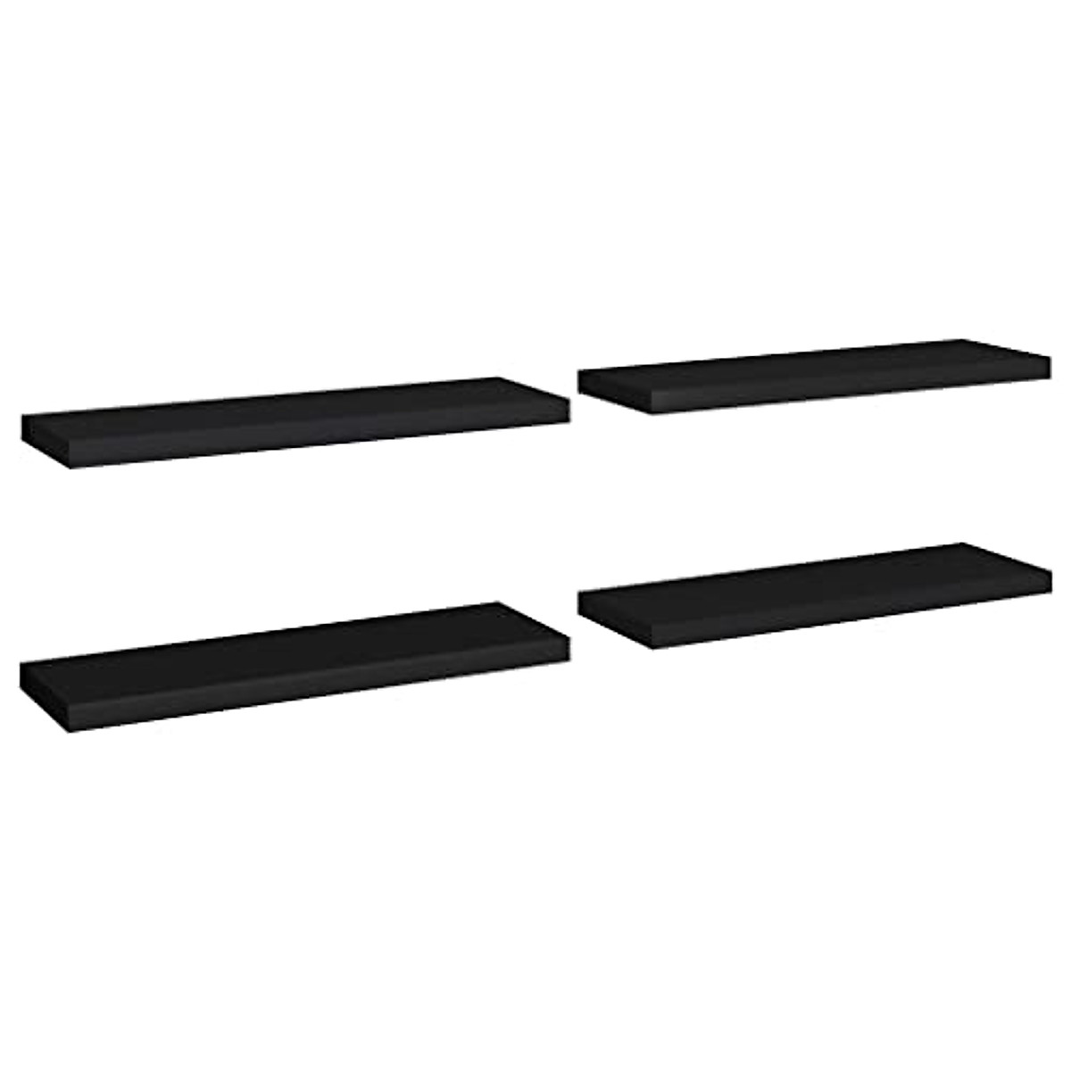 SOONHUA Floating Wall Shelves Stylish Hanging Shelf Wall Mounted Display Ledges Wall Bookshelf MDF Living Room Storage Shelves 4 pcs Black 31.5"x9.3"x1.5" MDF