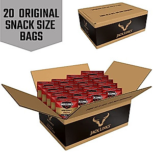 Jack Link's Beef Jerky, Original, Multipack Bags - Flavorful Meat Snack for Lunches, Ready to Eat - 7g of Protein, Made with Premium Beef, No Added MSG** - 0.625 oz (Pack of 20)