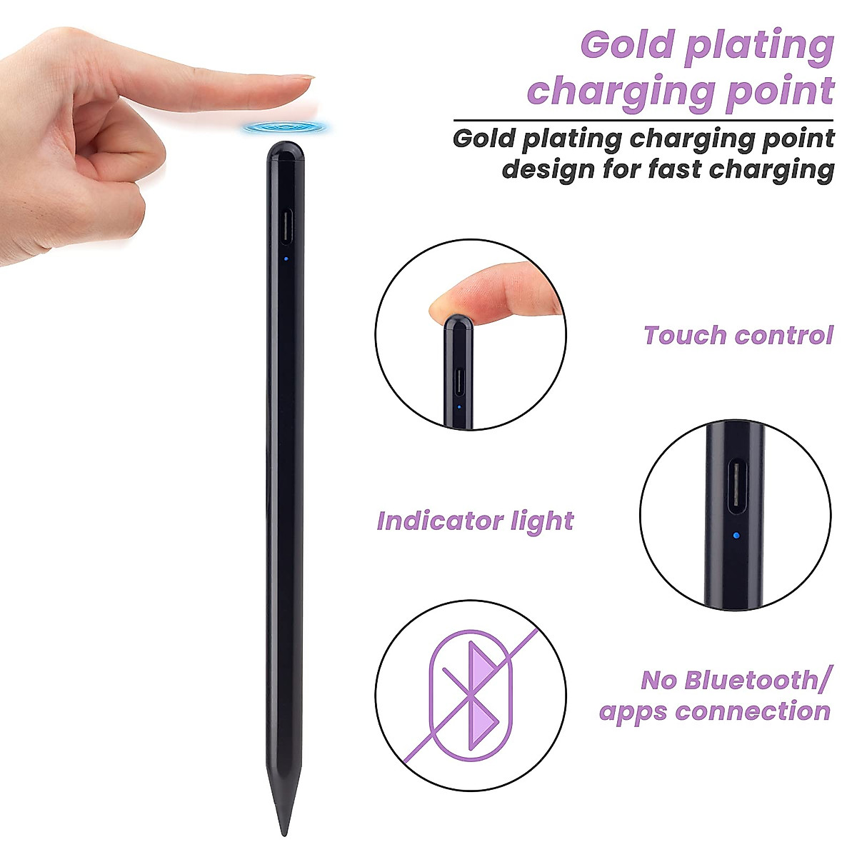 iPad Air Pencil 2024 - Stylus Pen for iPad Air M2 11" 13", iPad 10th 9th Generation, iPad Air 5th 4th Generation - Magnetic and Palm Rejection iPad Air Pen Fast Charging, Black