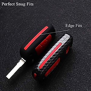 SANRILY Flip Key Cover Case for Audi A3 A6 Q3 Q7 Keyless Entry Key Holder Stylish ABS + Soft Silicone Appearance Key Protector Shell with Keychain Blue