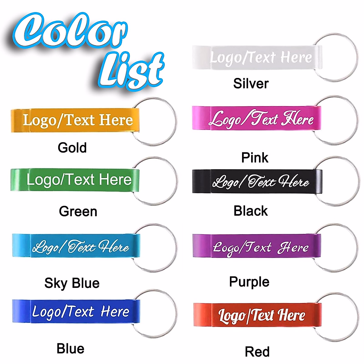 BEXOA EDC 100pcs Personalized Bottle Opener Keychain Bulk Custom Engraved Text/Logo Keychains Customized Beer Bottle Opener for Bar, Graduation,Party,Wedding Favors Gift (100pcs)