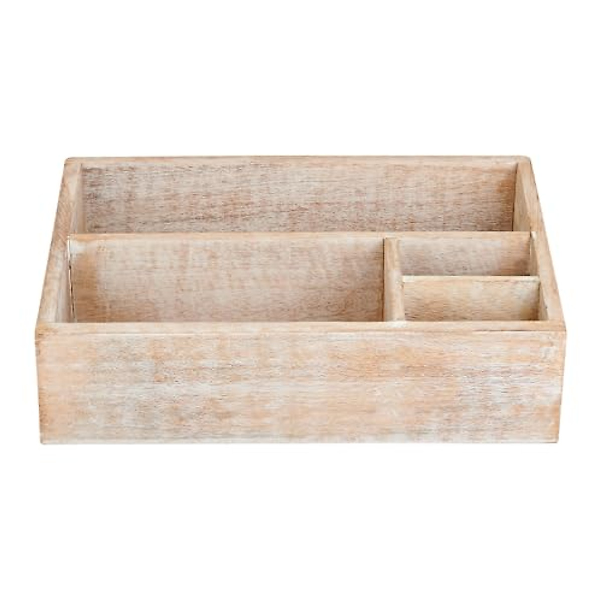 Eximious India Coffee Station Organizer, Bar Farmhouse Cup Coffee Pod Holder with Handle, Storage Bin for Coffee Tea Bag Stirrer Accessories Organizer for Countertop (White)