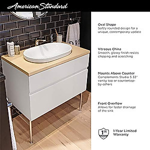 American Standard 1296000.020 Studio S 23-inch Oval Above-Counter Sink, White
