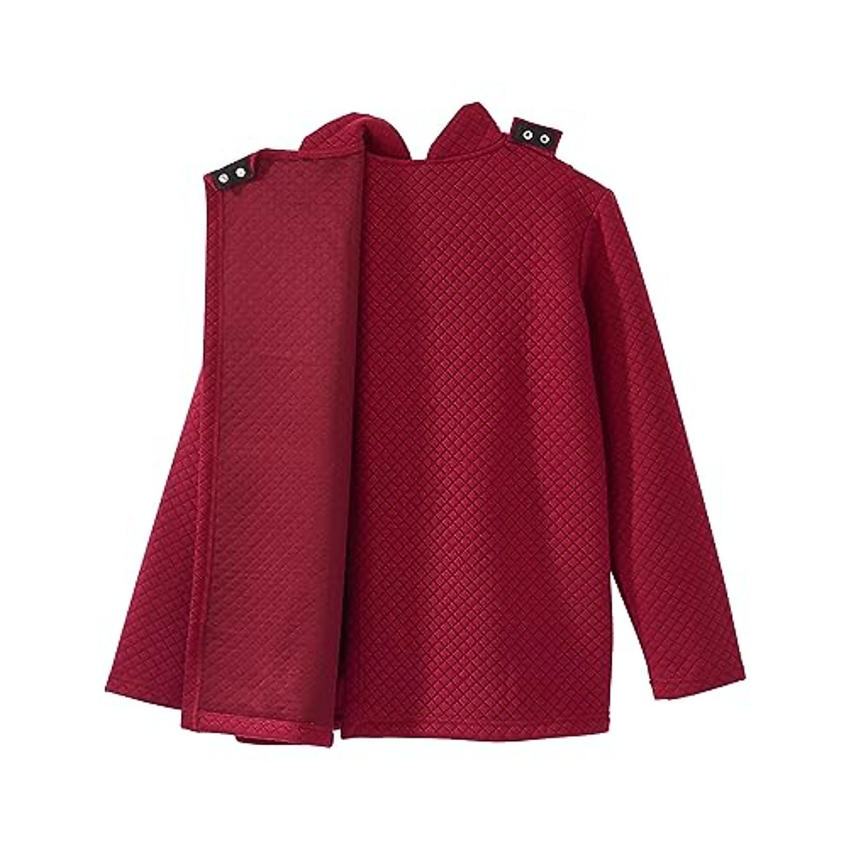 Women’s Easy Dressing Open Back Adaptive Half Zip Tracksuit Top - Wine 2XL