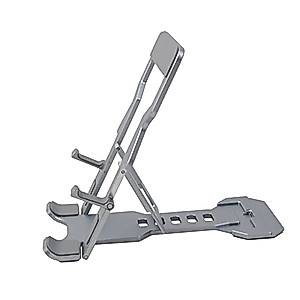QiBok Aluminum Alloy Foldable Phone Stand, Portable Cell Phone Stand for Desk and Adjustable Height, Cell Phone Holder Cradle Dock Compatible Most of Phone
