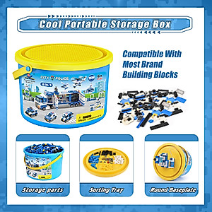 WishaLife 8 in 1 City Police Mobile Command Center Truck Toy Building Set, with Police Station Toy, Police Car Toy, Helicopter Toy, Boat Toy, Fun Police Toys Gift for Kids, Boys and Girls Ages 6 Plus