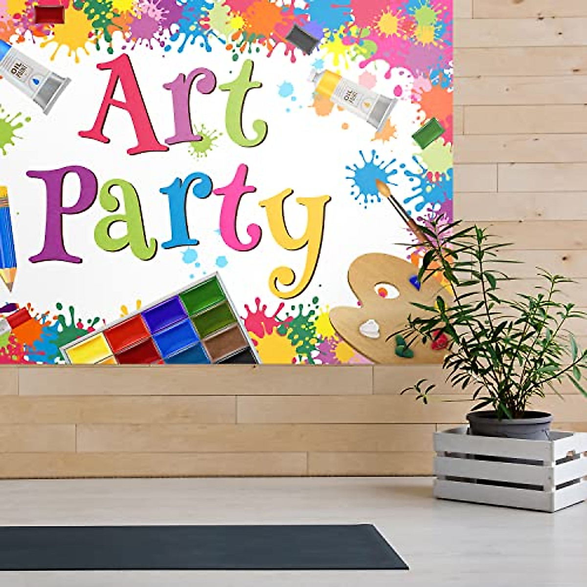 Art Paint Party Backdrop Banner - Colorful Artist Birthday Decor
