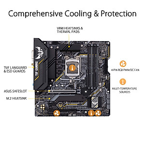 ASUS TUF Gaming B460M-Plus WiFi 6 LGA1200 (Intel® 10th Gen) Micro ATX Gaming Motherboard (Intel® 1Gb LAN, USB 3.2 gen 1 Front Panel Connector, addressable Gen 2 RGB Header, Aura Sync)