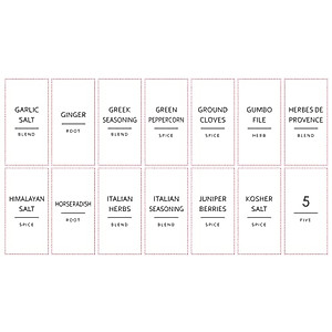 140 Pieces Gold Spice Jar Labels, Minimalist Preprinted All Caps Text on White Stickers for Seasonings, Herbs, Kitchen Organization (Water Resistant)