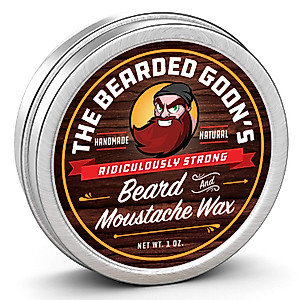 The Bearded Goon Ridiculously Strong Mustache and Beard Wax (2 Tins) - 100% Natural, All-Day Styling Control with Ultra-Strong Hold, 1 oz. each…