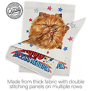 Breeze Decor Patriotic Tan Persian Garden Flag Set Wood Dowel Cat Kitten Meow Spoiled Paw Fur Pet Nature Farm Animal Creature House Banner Small Yard Gift Double-Sided, Made in USA