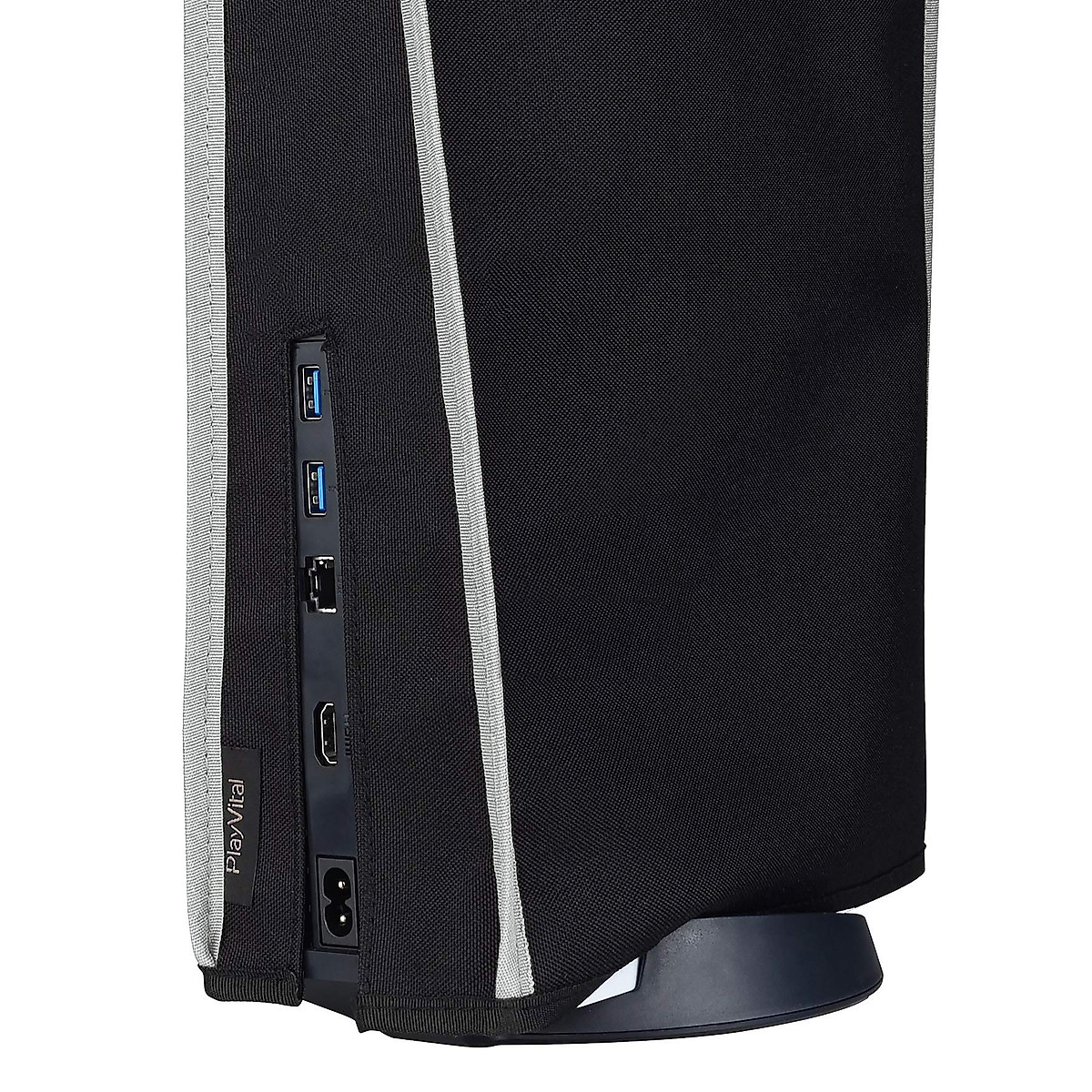 PlayVital Dust Cover Dust Plug Set for ps5 Digital Edition & Disc Edition - Light Gray Trim