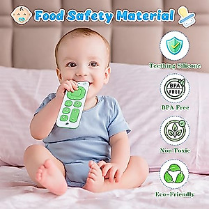 Maliton 3 Pack Silicone Baby Teething Toys for Infant Toddlers, Teething Toys for Babies 6-12 Months, Baby Gifts for Girl & Boy, Baby Remote Control Shape Teething Toys for Sucking Needs, BPA Free