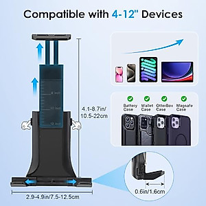 Car Phone Holder for CD Slot 4-11 In, Universal 360° Rotating CD Slot Tablet Mount Car Stand Compatible with Galaxy Tab S9 10 20 Series Pro, iPhone 12 12 mini 12 Pro Max 11 Series XR X 8, iPad