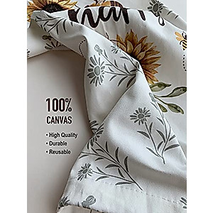 Hglian Kitchen Grocery Plastic Bag Holder and Dispenser Wall Mount Plastic bags Organizer Garbage Shopping Trash bags Storage Container keeper Cute Bee Sunflower Farmhouse Home Décor