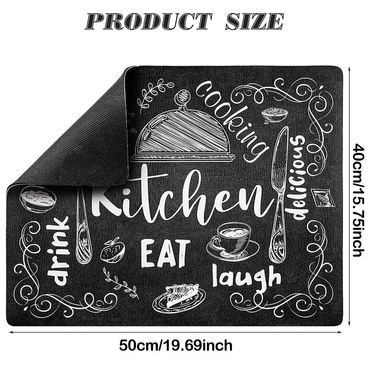 Rtteri Dish Drying Mats for Kitchen Counter Dish Drying Rack Pads Counter Mat Coffee Bar Mat Counter Mat Dish Drainer Mat