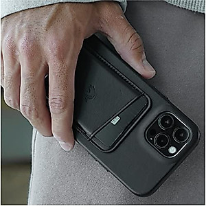 Bullstrap Premium Leather MagSafe Wallet Compatible with All MagSafe iPhone Cases, Bourbon Brown