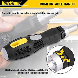 Hurricane 26 Piece Ratcheting Screwdriver Set with Chrome Vanadium Steel Bits, Durable Nylon Pouch