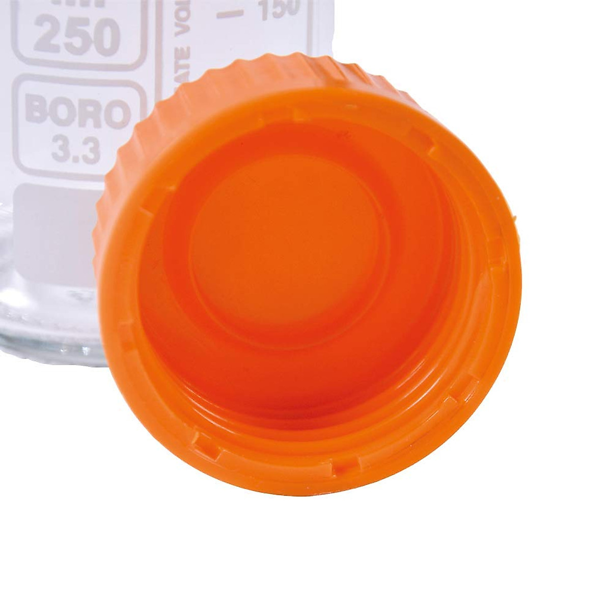 ISOLAB USA – Round Media Storage Bottle, 250ml, with GL 45 Screw Cap, Borosilicate 3.3 Glass, Pack of 2