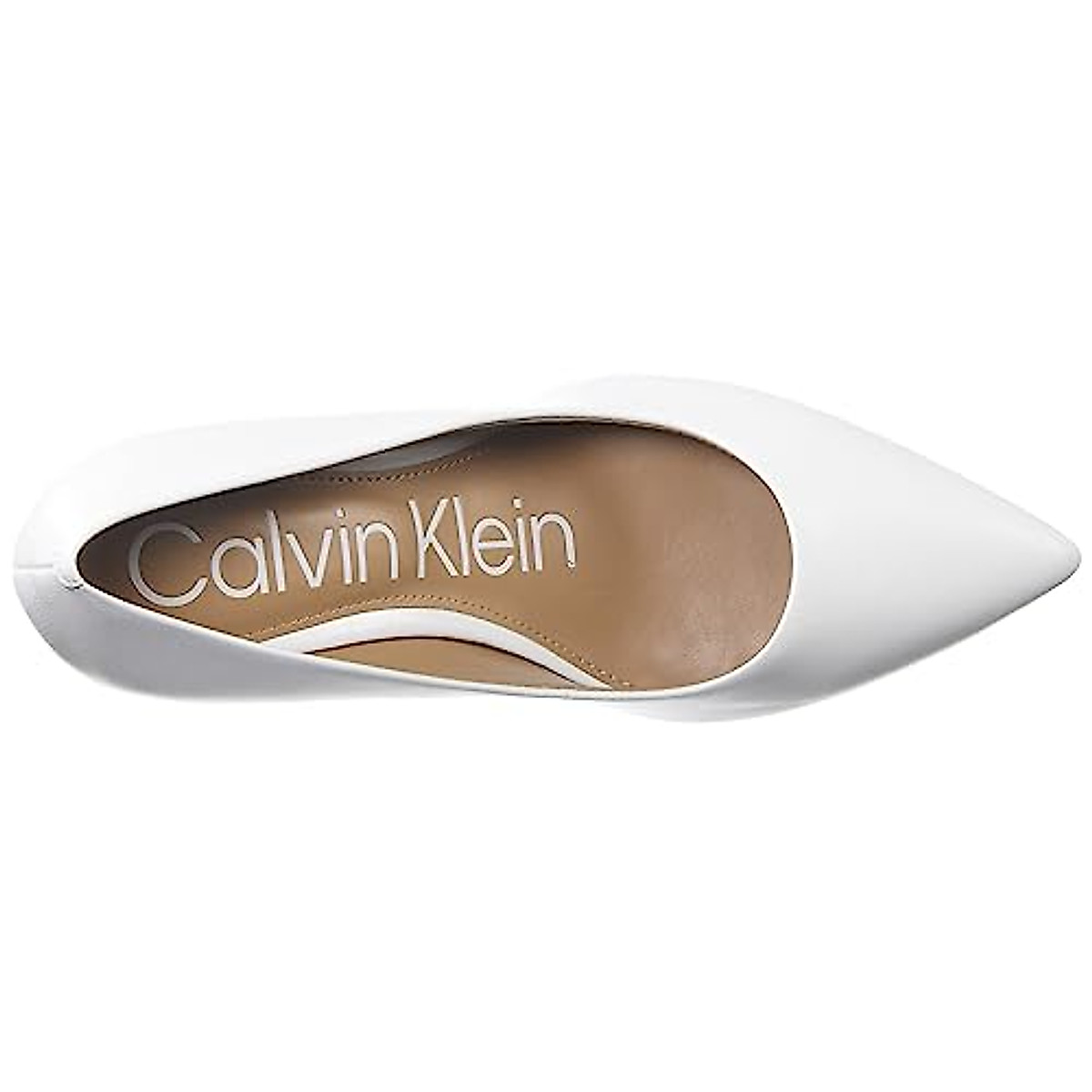 Calvin Klein Women's Gayle Pump, White Leather, 7.5