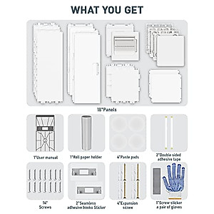 ESTHELLO Bathroom Storage Cabinet with Roll Toilet Paper Holder, Narrow Tall Cabinet Storage, Waterproof Coner Shelf, Compact Bathroom Storage Organizer for Small Bathroom (3 Layers)