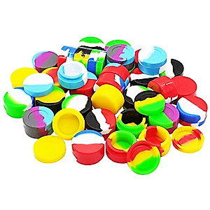 KUVIS 7ml Silicone Wax Containers Concentrate Non-stick Oil Jars Food Grade Multi Use (40)