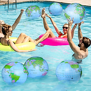 Sotiff 24 Pack 16 Inches Inflatable World Globe Beach Balls Blow up Earth Beach Ball Large Pool Toys for Party Birthday Party Favor Luau Decorations
