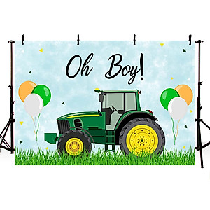 ABLIN 7x5ft Tractor Baby Shower Backdrop for Boy Oh Boy CQ233 0