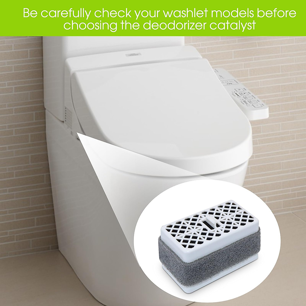 Deodorizer Filter for Toto Washlet THU9476 Deodorizer Catalyst Cartridge Replacement for S300 S350E S500E SW2044 C100 C200 K300 SW573 SW2034 SW3056,Bathroom Toilet Deodorizer Filter Deodorizing