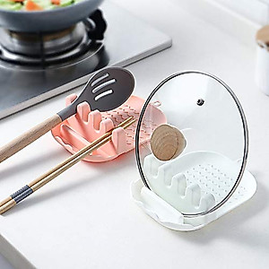 Spoon Rest Holder for Kitchen Stove Top Spoon lid Rest Silicone For Kitchen Counter Utensil Rest With Drip Pad For Multiple Utensils Heat Resistant Kitchen Utensil Rest For Spoons Ladles Tongs & More