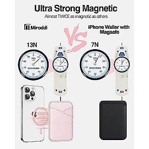 Miroddi for MagSafe Wallet, Magnetic Wallet Card Holder for iPhone 15/14/13/12 Series, 0.12" Invisible Ultra-Thin Magnetic Phone Wallet, 2 Independent Card Slot, Vegan Leather, Pink