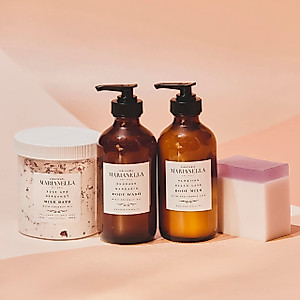 Marianella Lotion & Moisturizer for Women & Men, Body Milk & Cream with Hyaluronic Acid & Vitamin E for Dry Skin & Hands, After Shower Essentials for Smooth & Soft Skin (Wisteria & Jasmine 8oz)