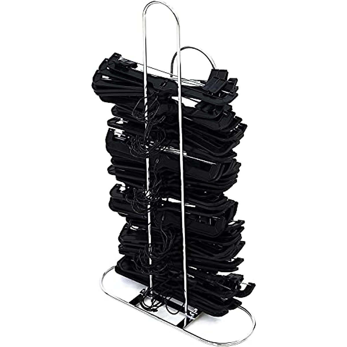 Chrome Plated Metal Hanger Stacker Holds 50-70 Hangers, Organize Wood, Metal and Plastic Adult Size Hangers for Pants and Shirts (Quantity 1) (1)